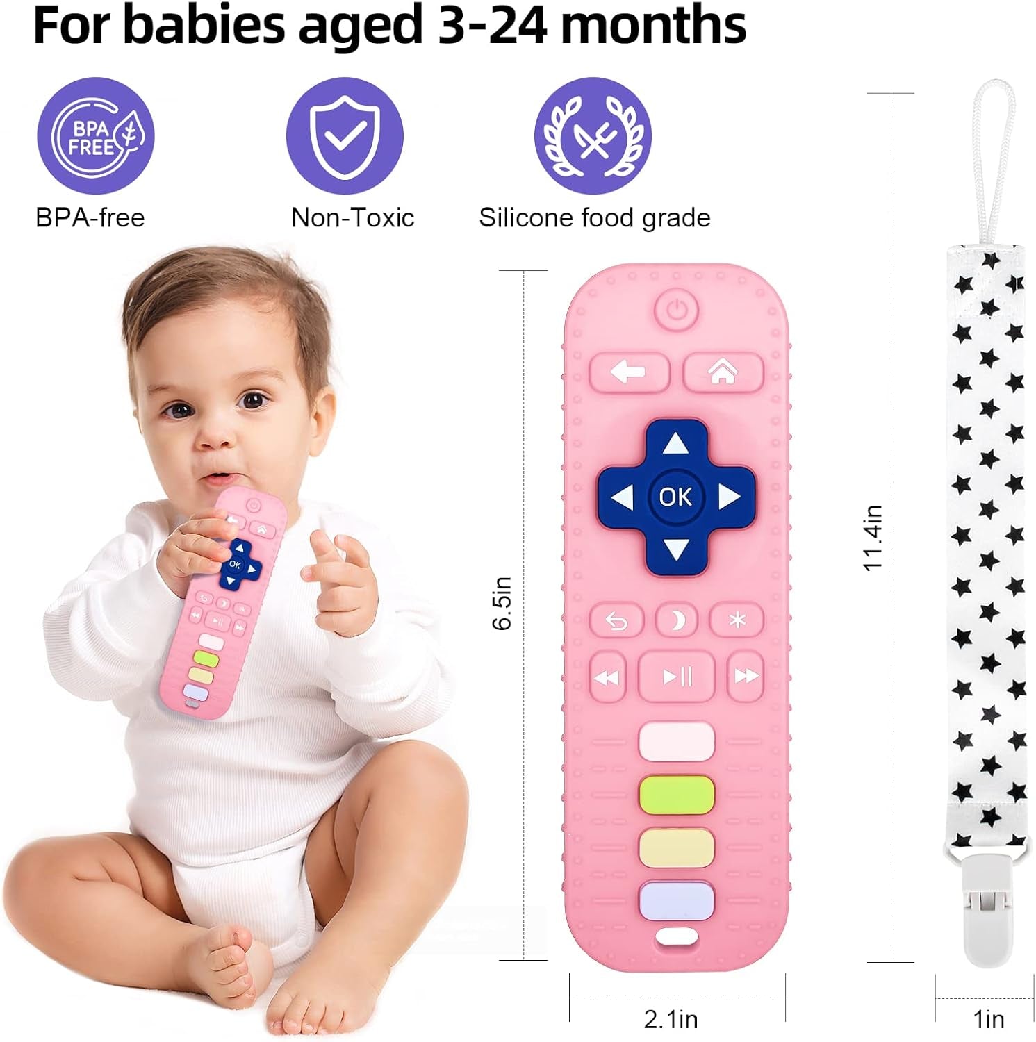 TV Remote Control Shape Teething Baby Toys – hocuspocus